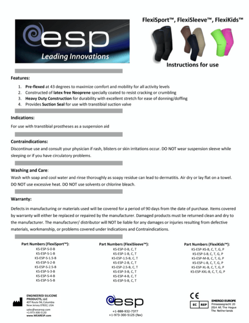 FlexiSport | Prosthetic Knee Sleeve for High Activity | ESP