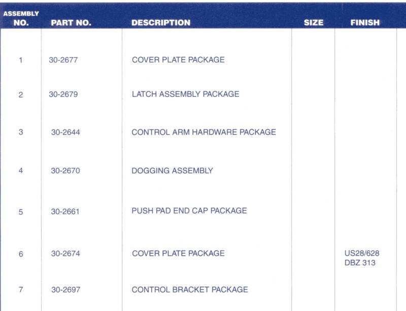JACKSON 1295 EXIT DEVICES