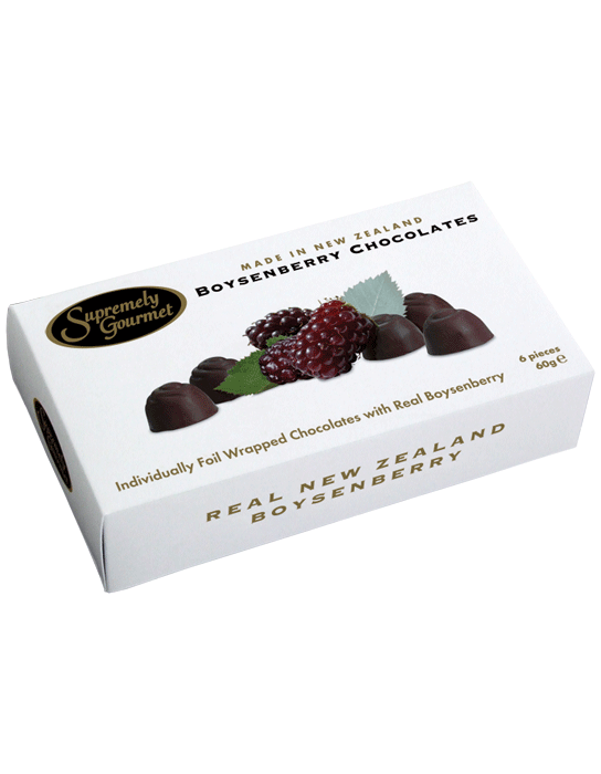 Supremely Gourmet – Boysenberry Dark Chocolates 6 piece