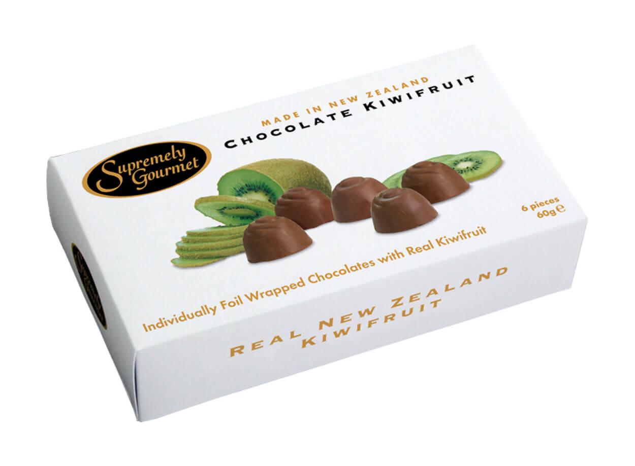 Supremely Gourmet – Kiwifruit Milk Chocolates 6 piece