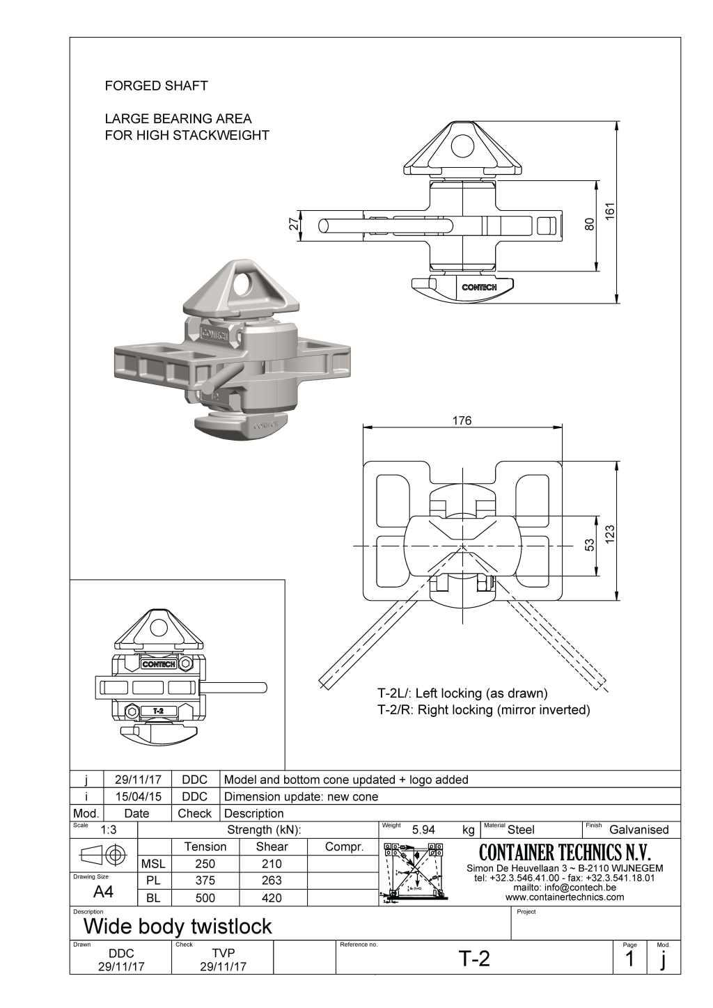 T-2 Large Seat Twistlock