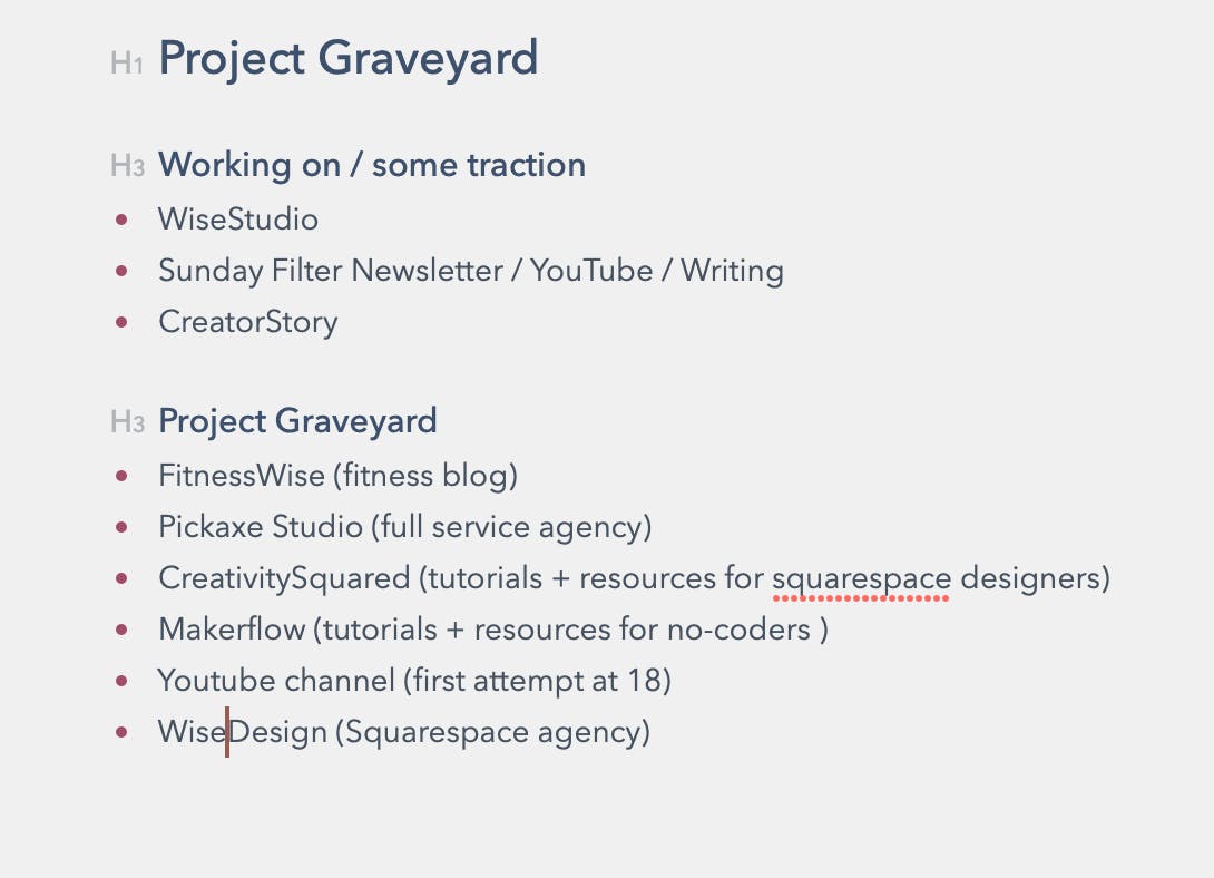 Build your project graveyard | Stephen Wise