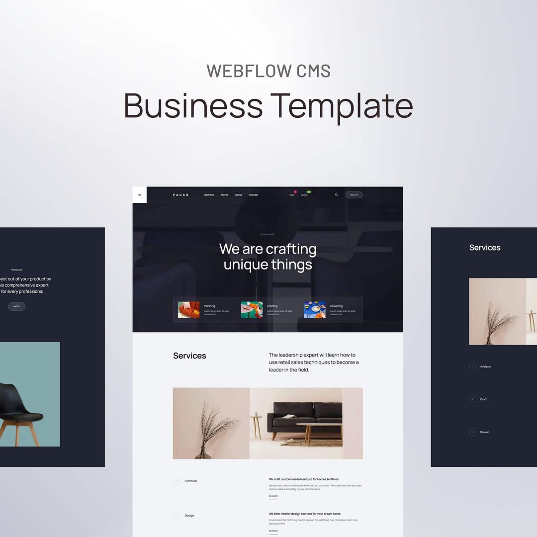 Packs - UI Kit Webflow CMS website template