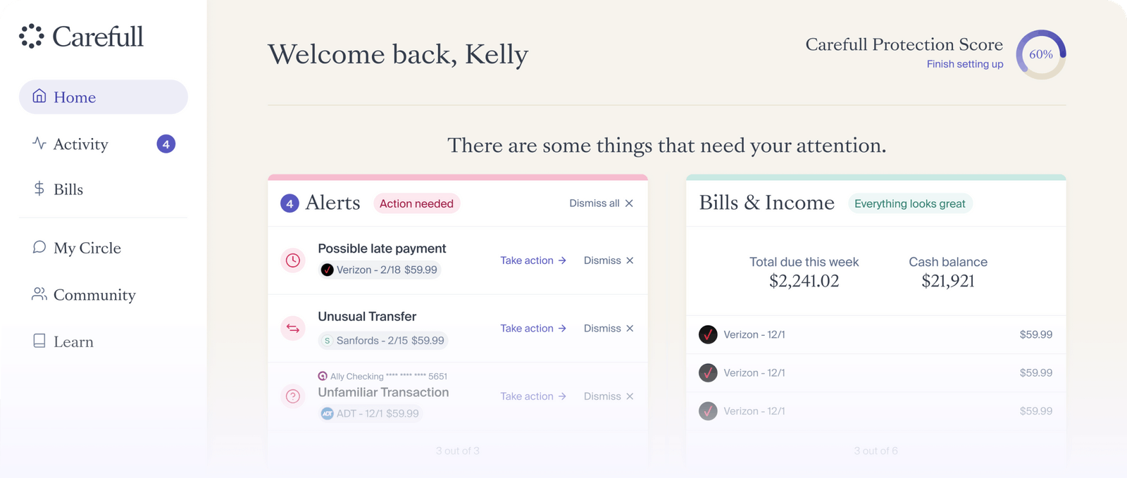 Carefull | Organize and protect your finances.