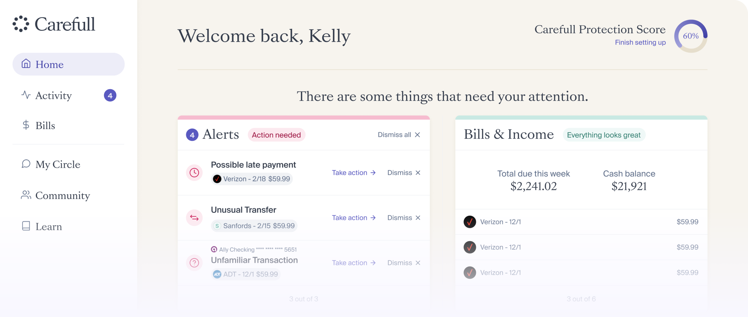 Carefull | Organize and protect your finances.