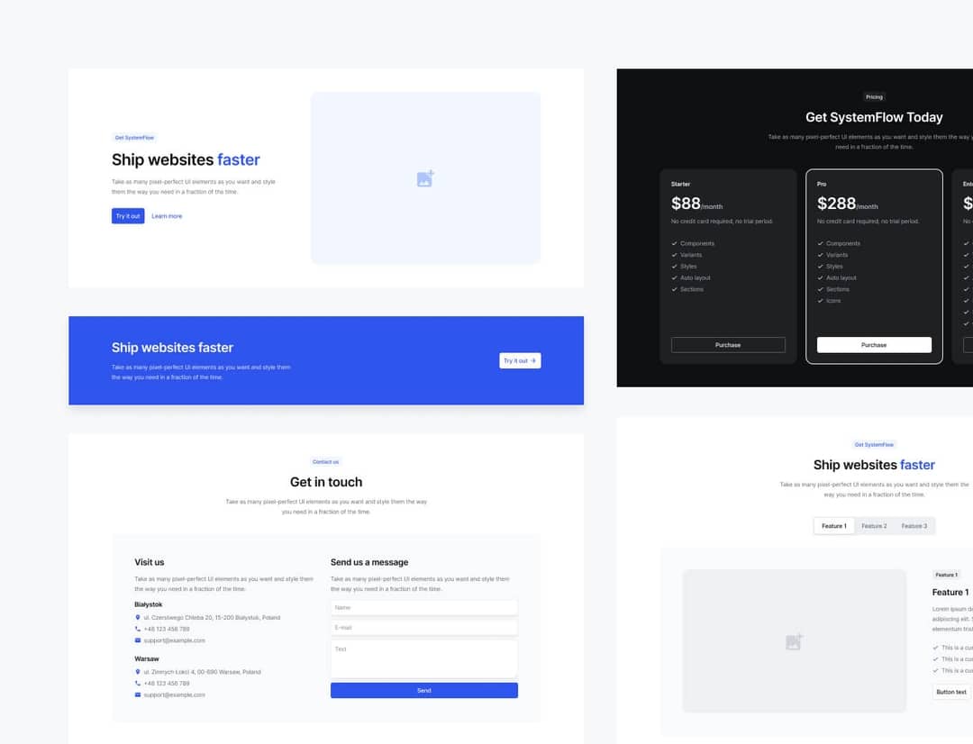 SystemFlow for Figma | Landing Page UI kit