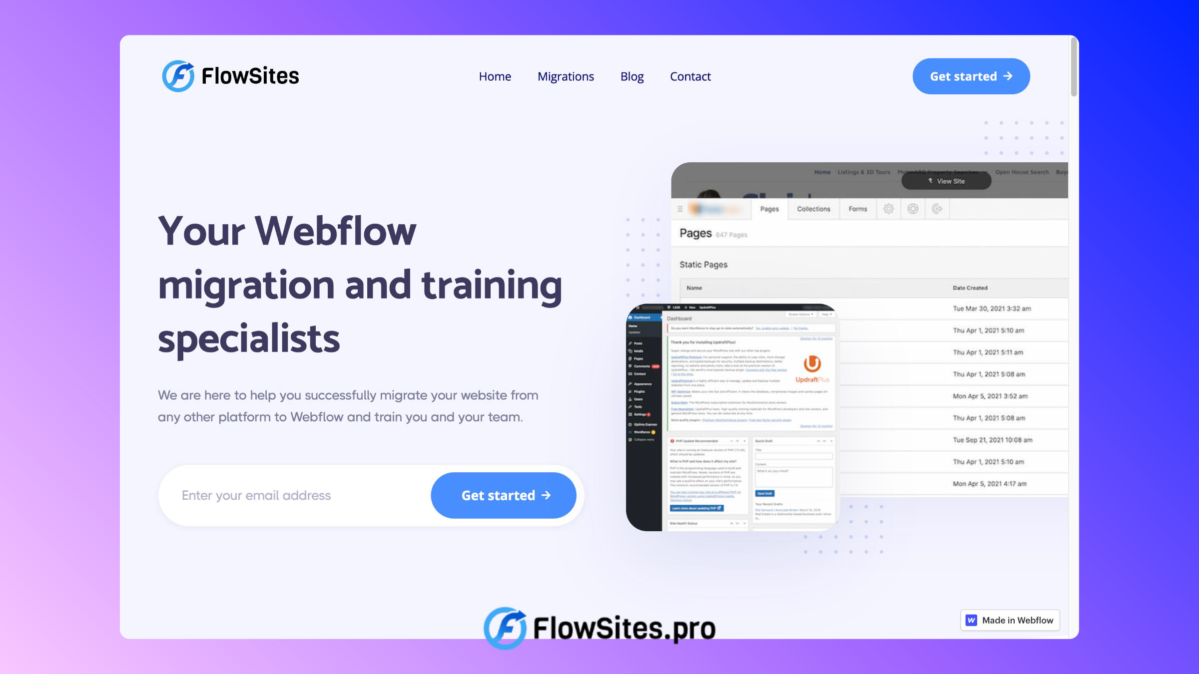 Expert Webflow migration and training partners FlowSites