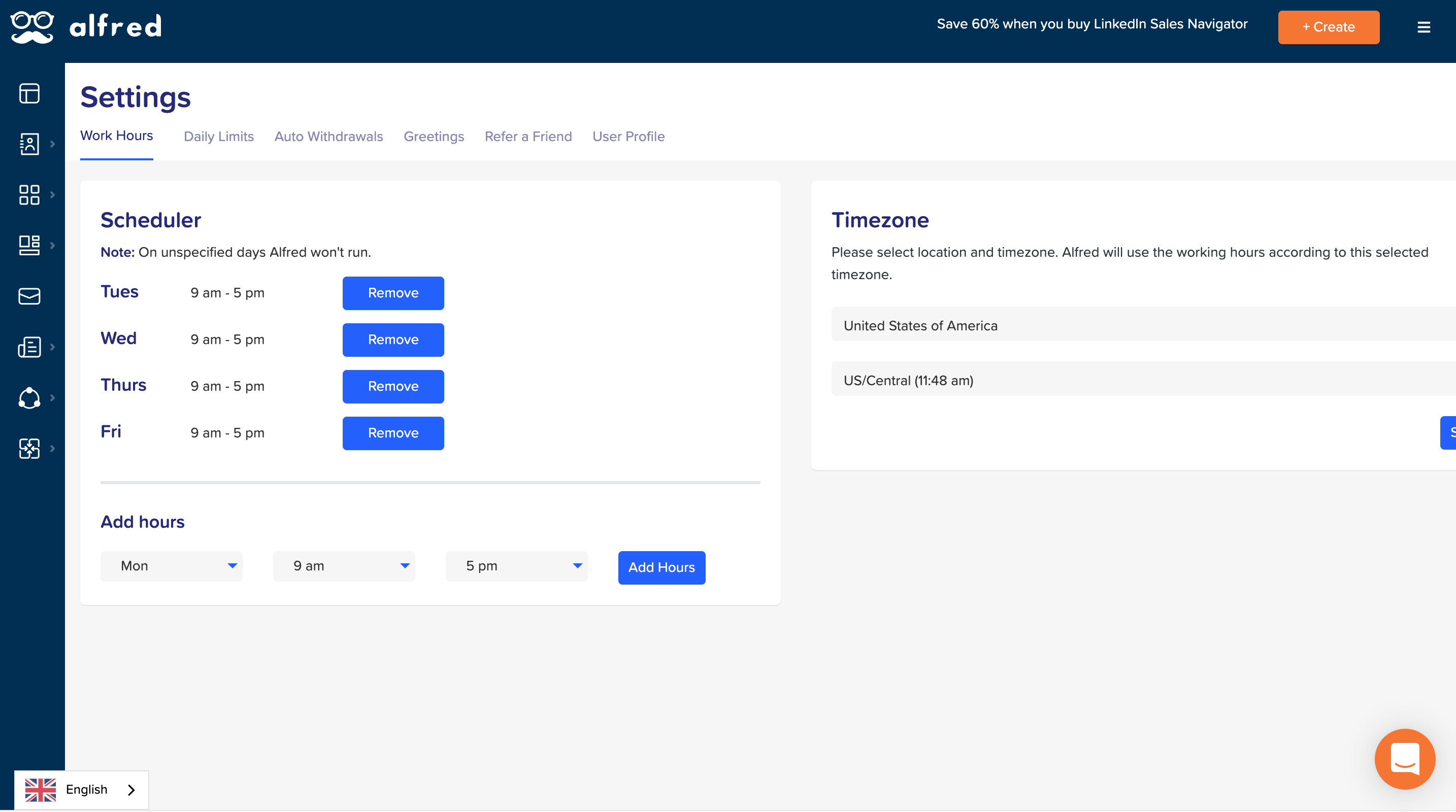 Managing Alfred Account Settings