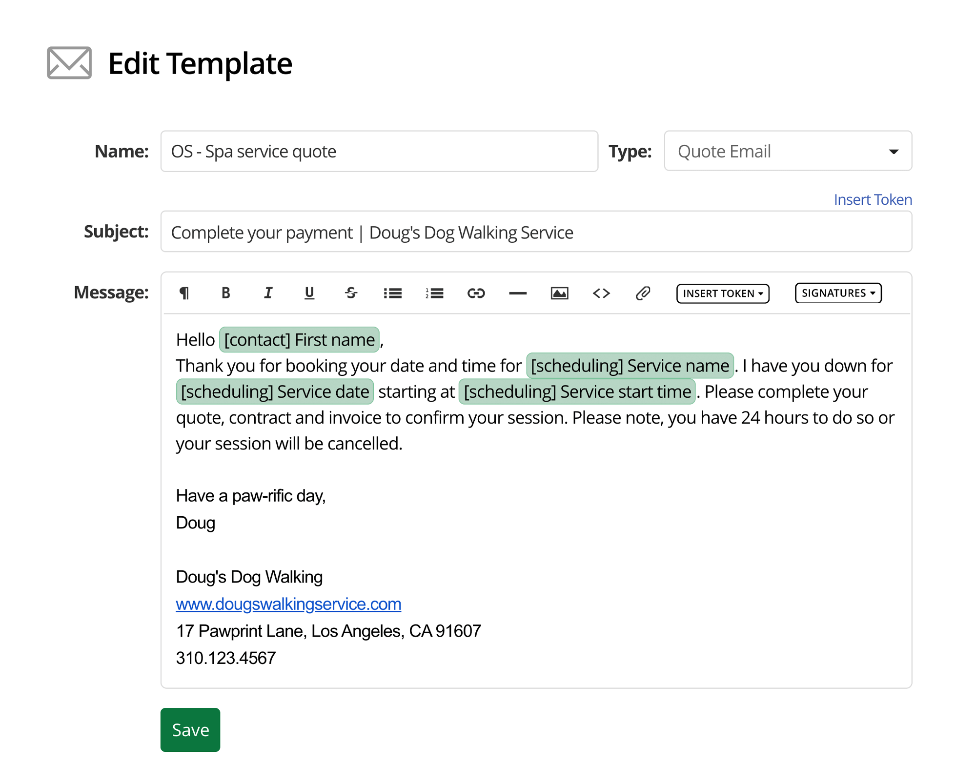 17hats Email Templates Feature