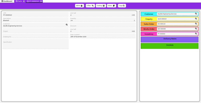 Part History - Statii MRP Software