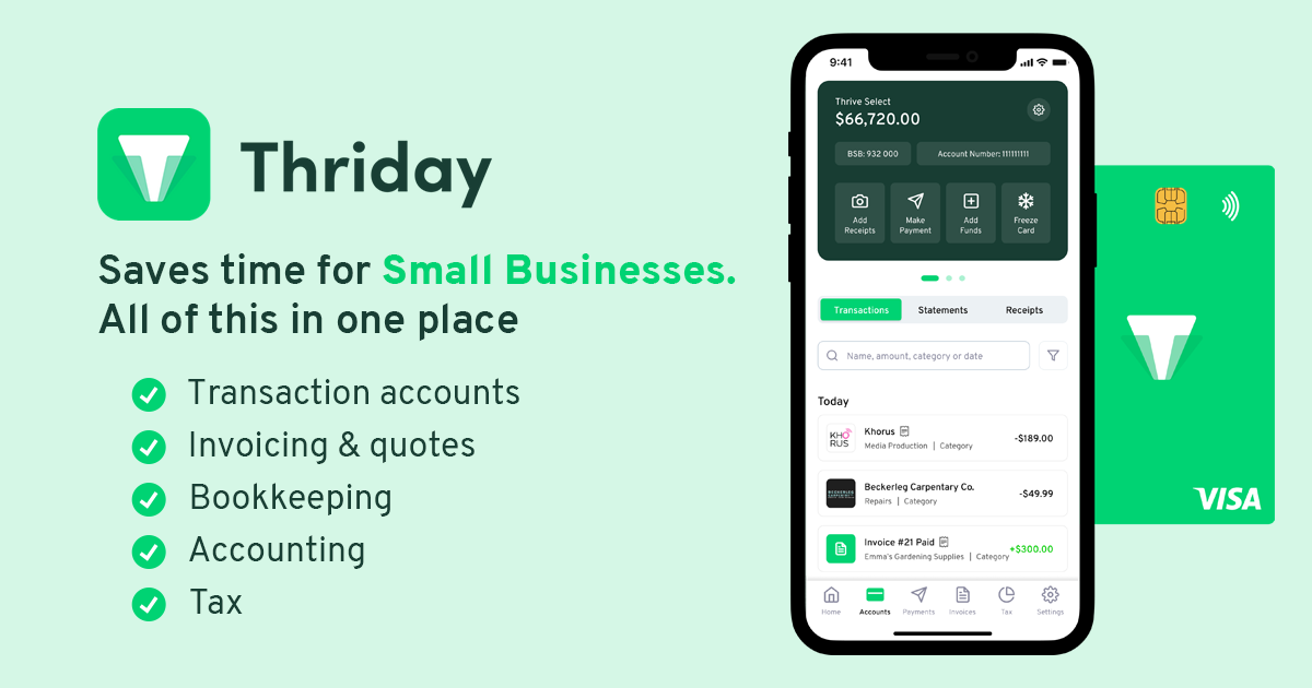 Thriday, the all-in-one financial management platform for small business
