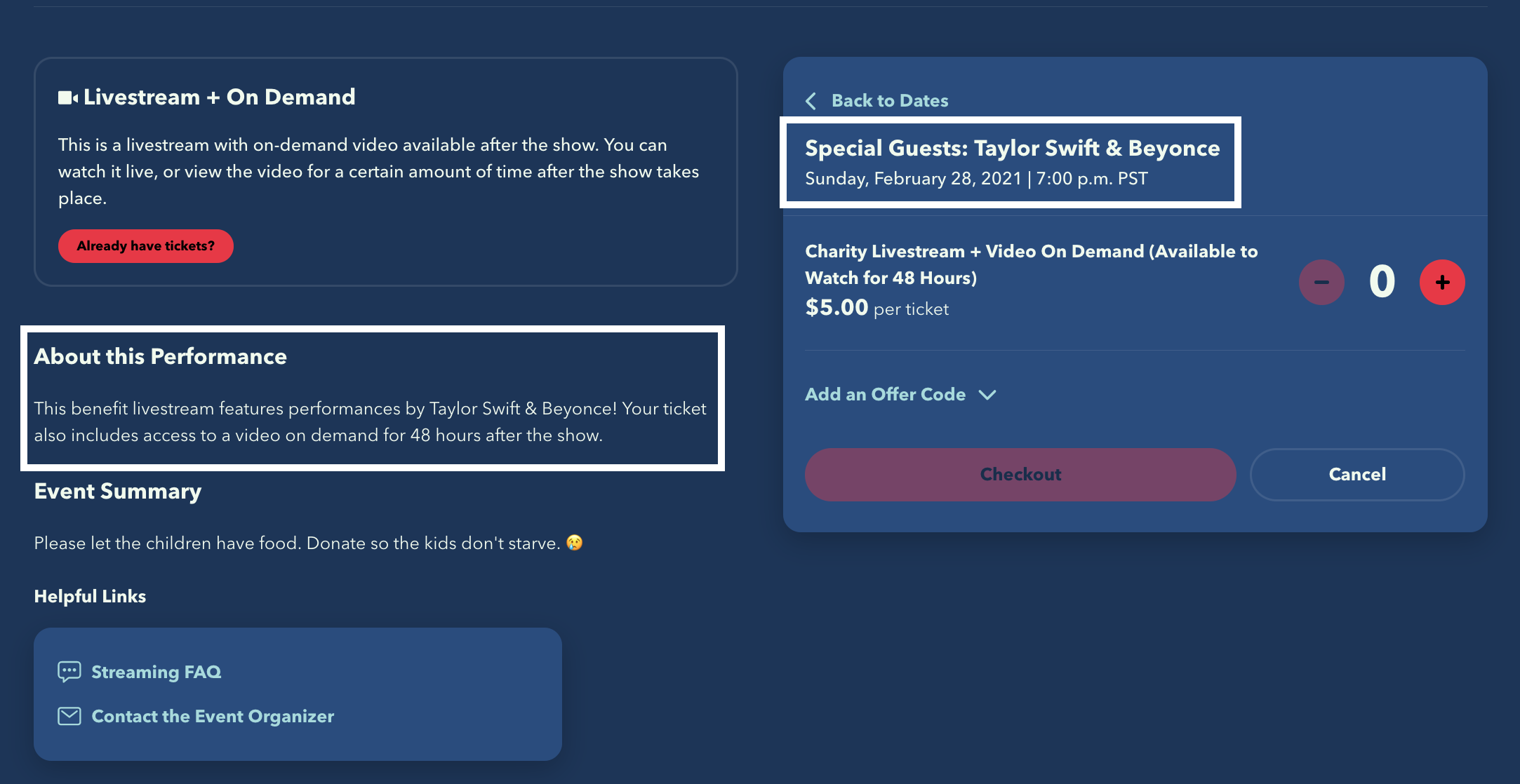 How to Create a Livestream + VOD Ticket Offer