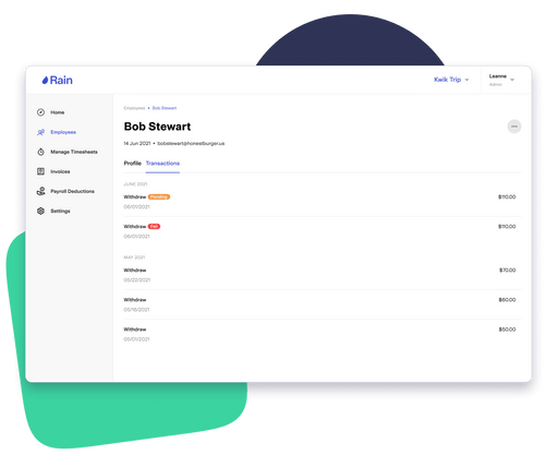 Trustable Platform for Earned Wage Access | Rain