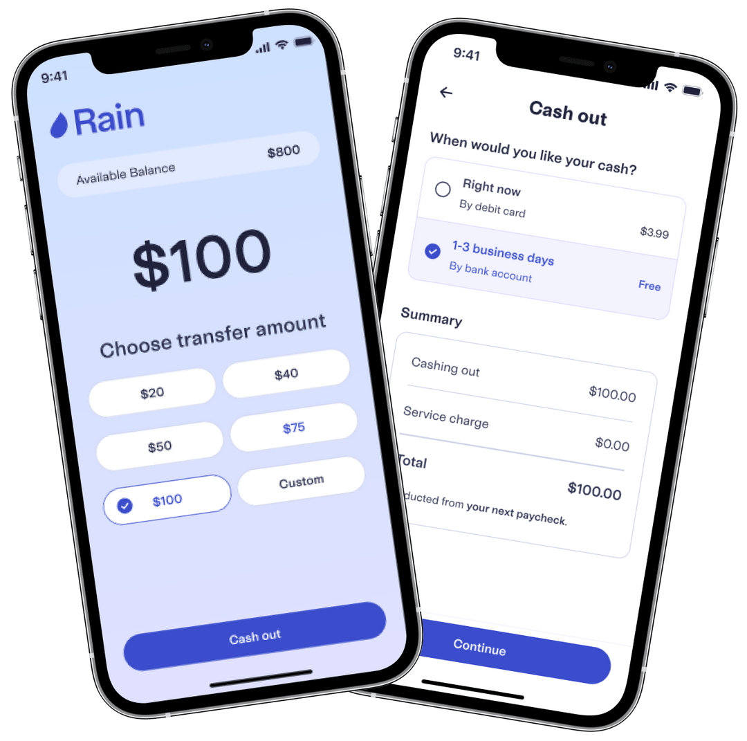 Earned Wage Access App | Rain Instant Pay | Get Paid Daily