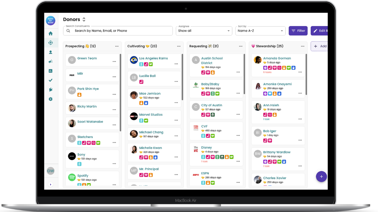 Instil | Moves Management Platform for Nonprofits