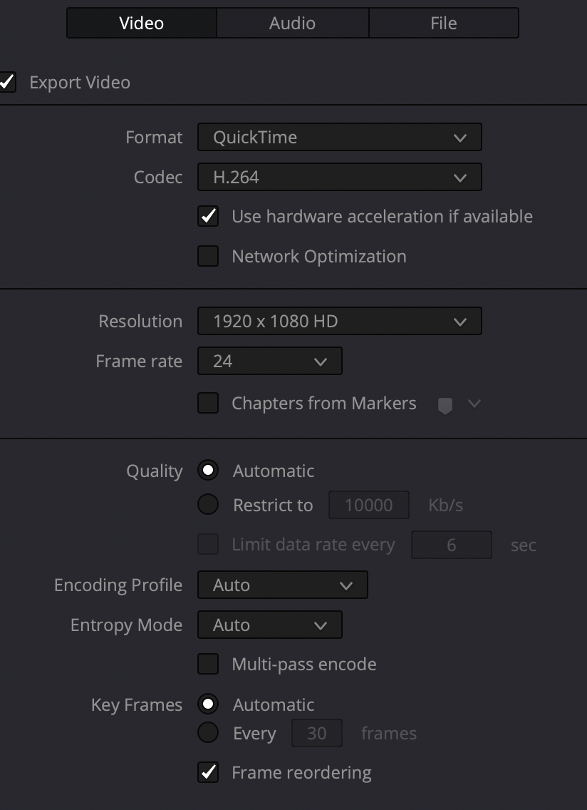 Over There Cooperation End Point davinci Resolve Best Export Settings 