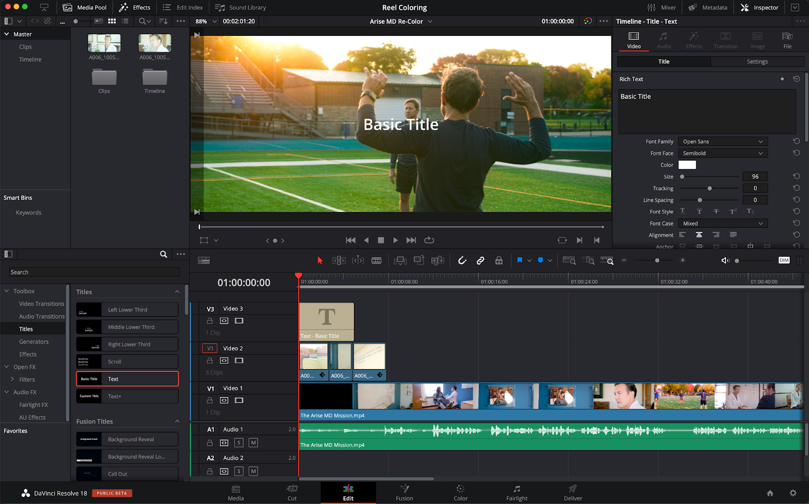 How To Add Text In DaVinci Resolve