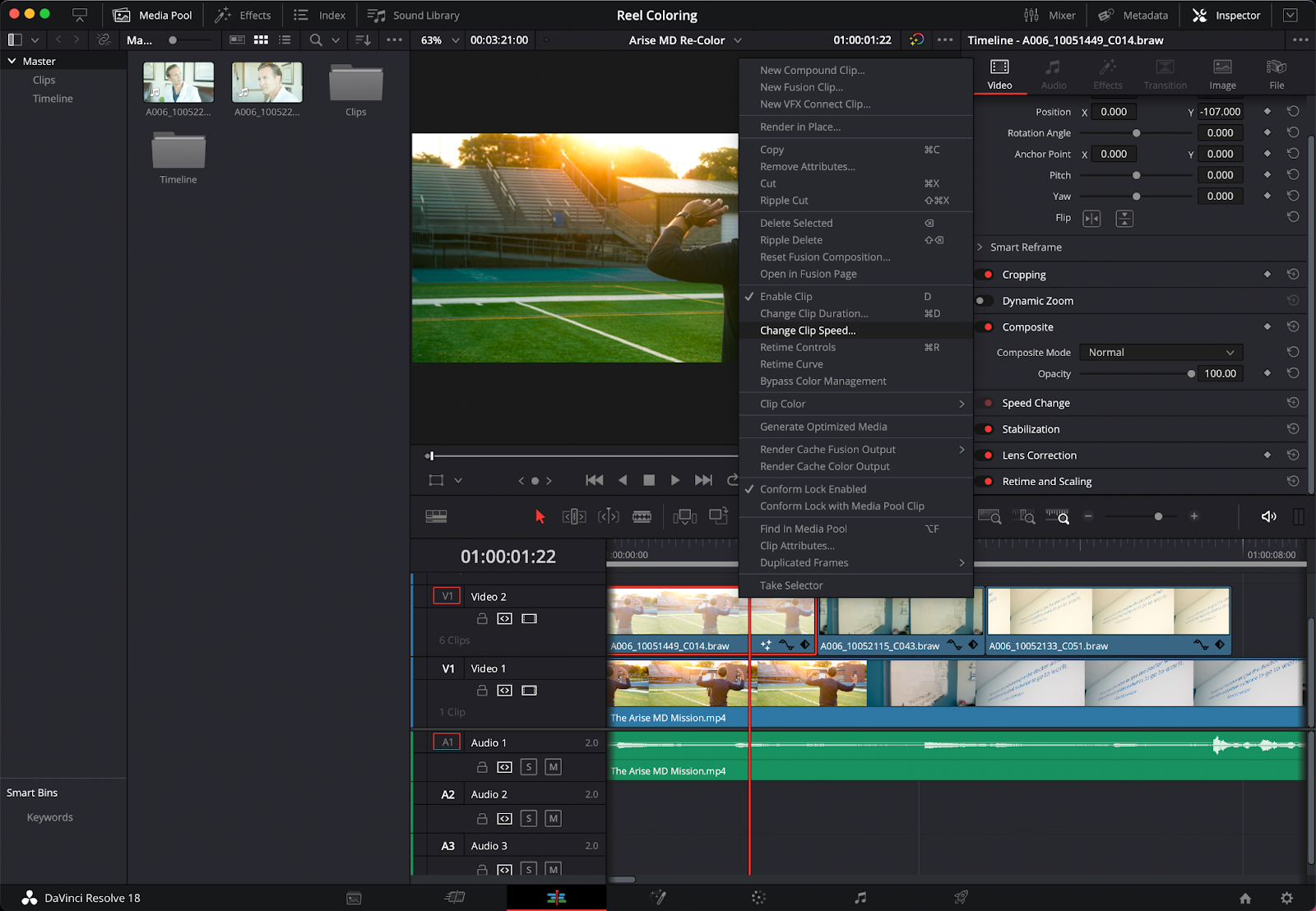 How To Reverse A Clip In DaVinci Resolve