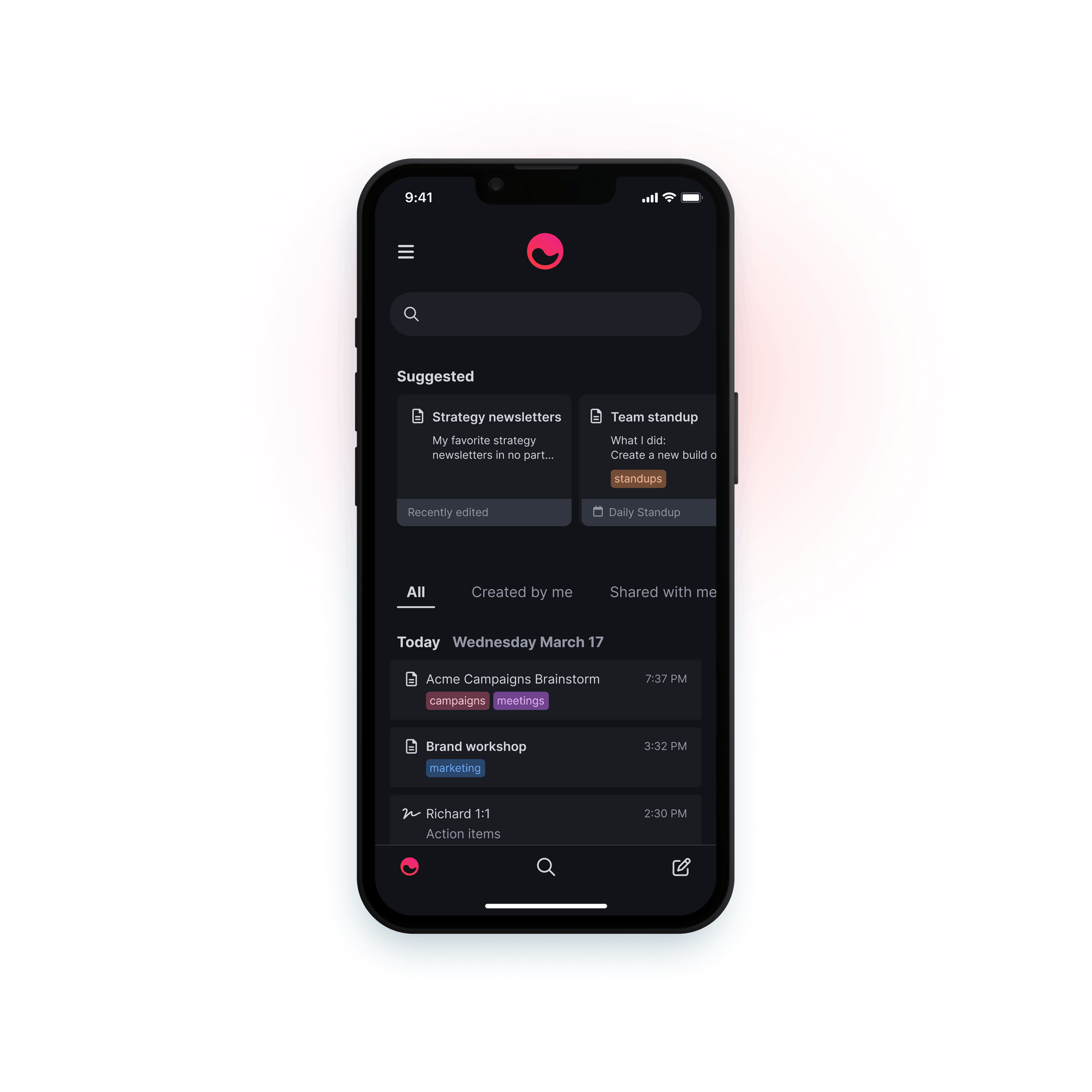 Mem: The self-organizing workspace