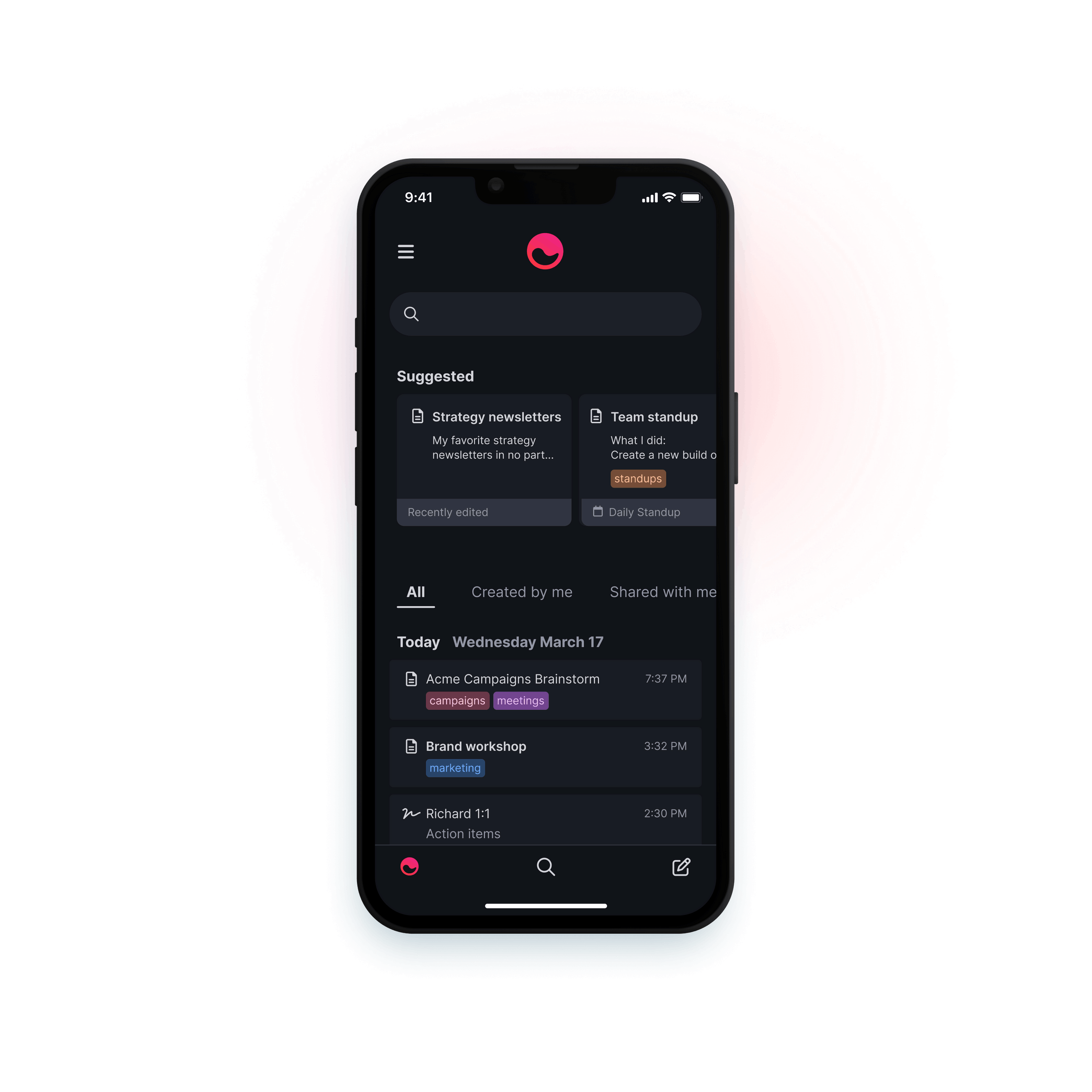 Mem: The self-organizing workspace