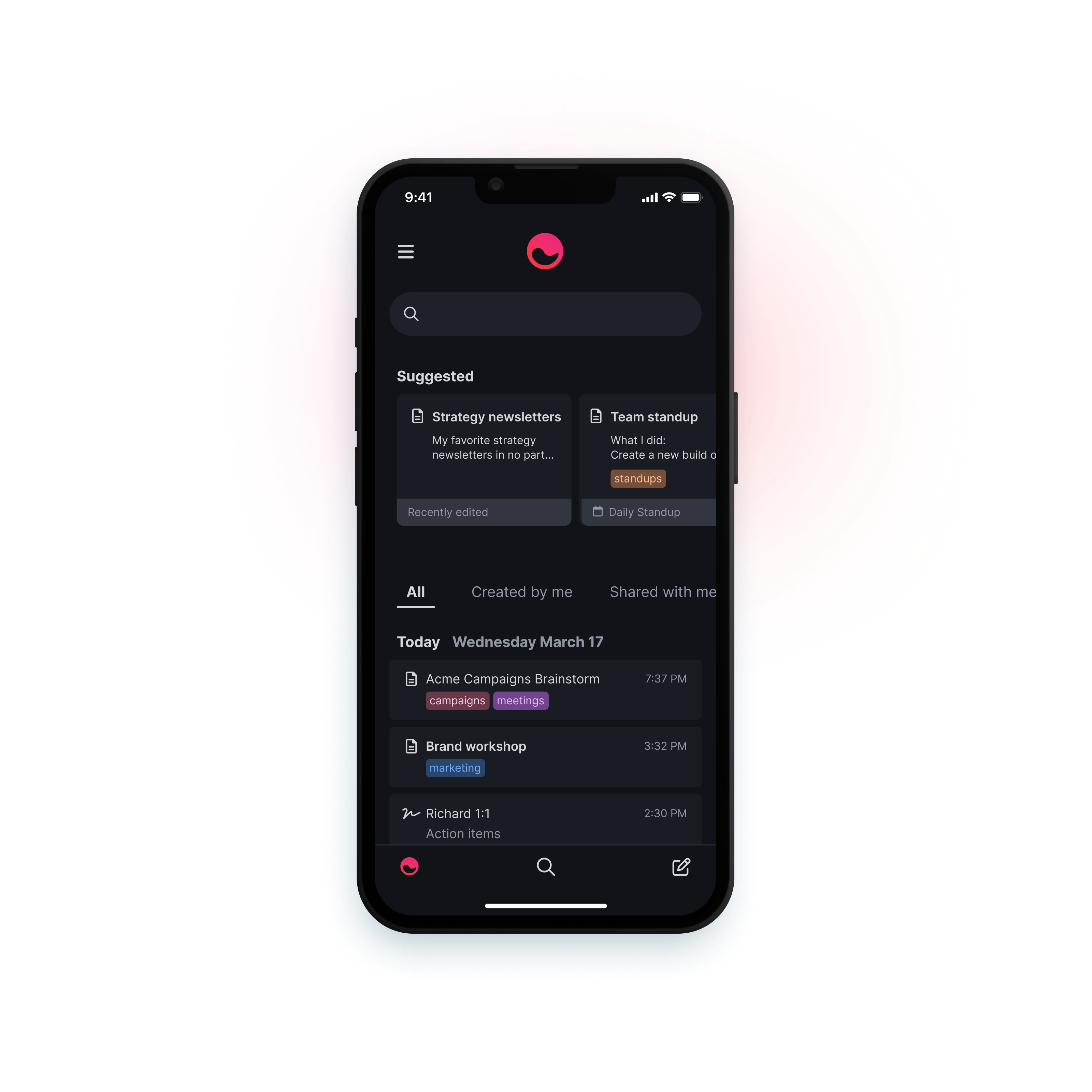 Mem: The self-organizing workspace
