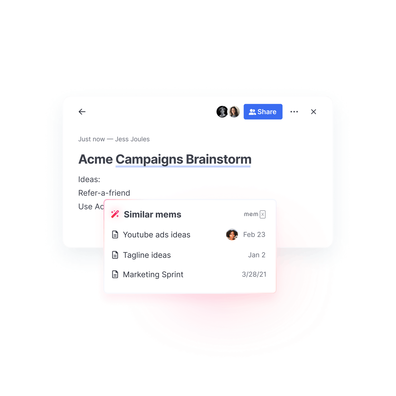 Mem: The self-organizing workspace