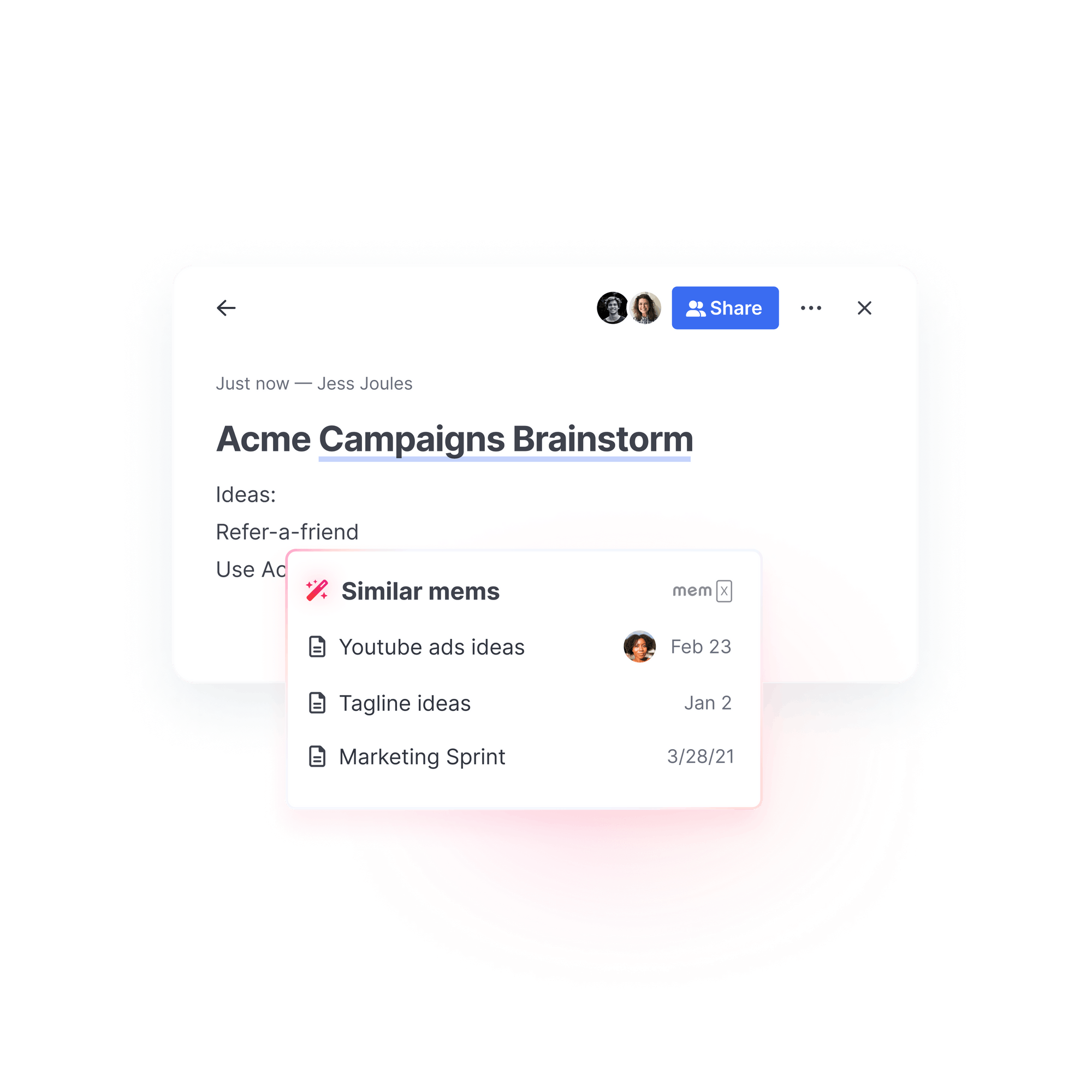 Mem: The self-organizing workspace