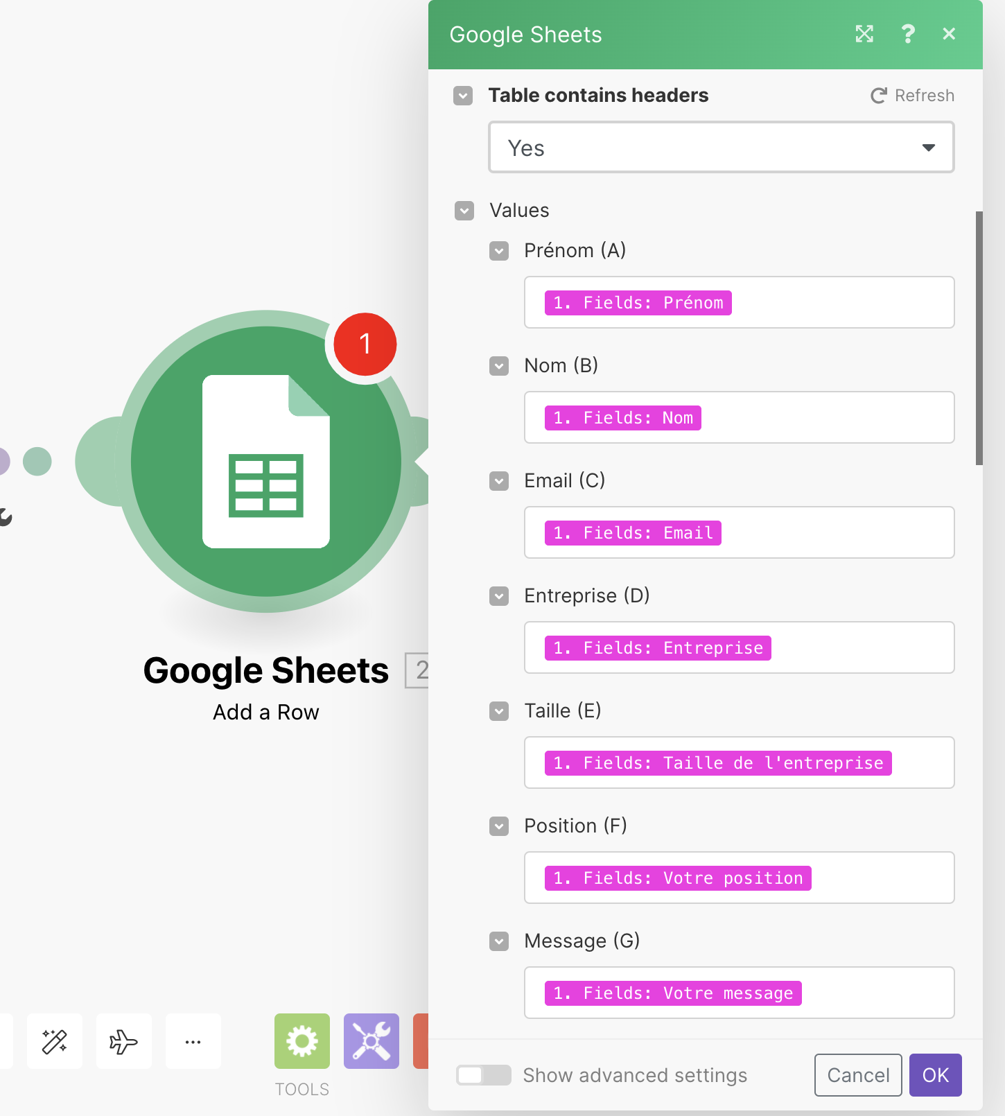 Makkers | Tuto Make : automatiser l’acquisition client avec Tally, Google Sheets et Mailerlite