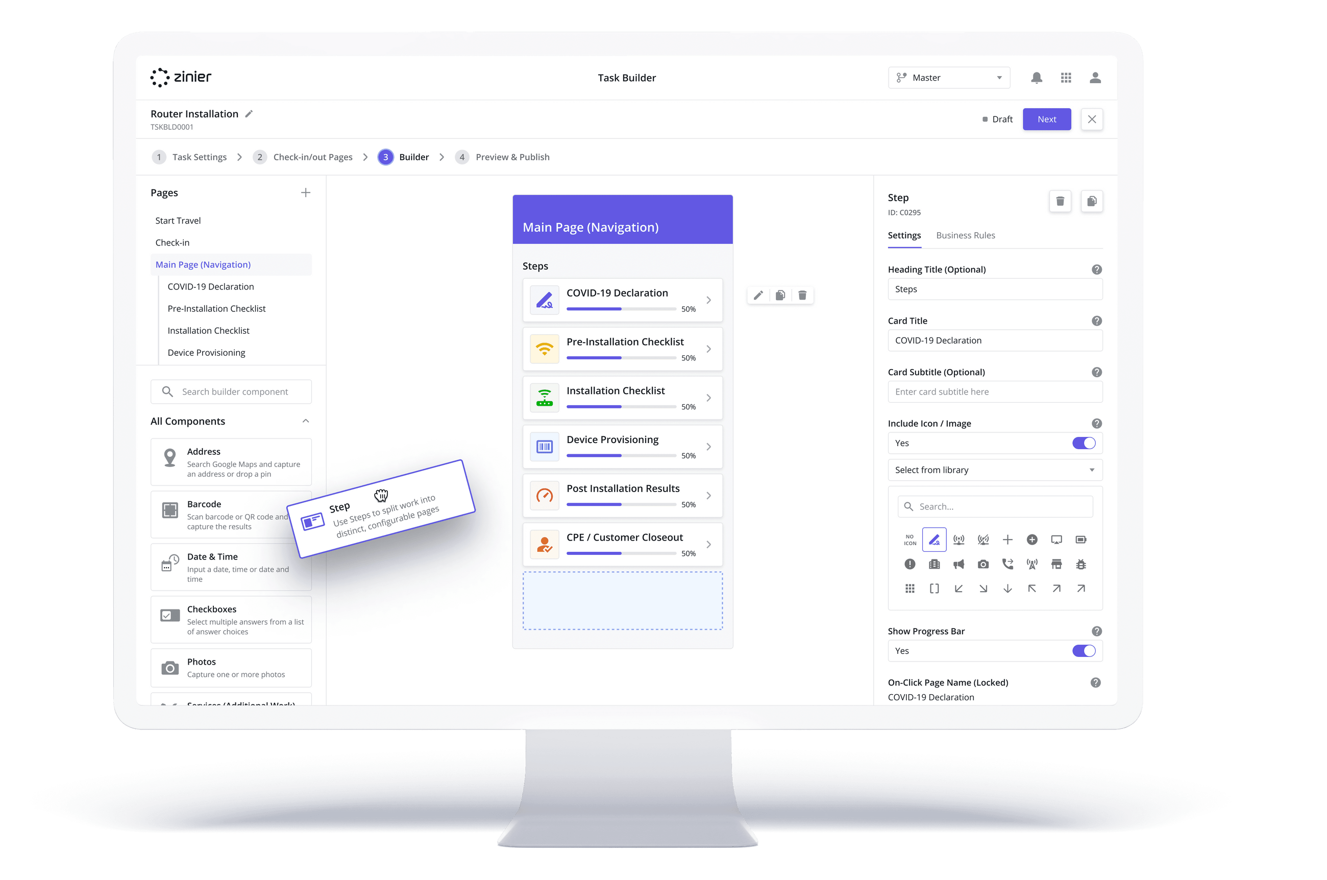Zinier | No-code customizable field service software