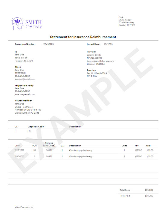 Free Printable Superbill Template PDF Sheets Excel 