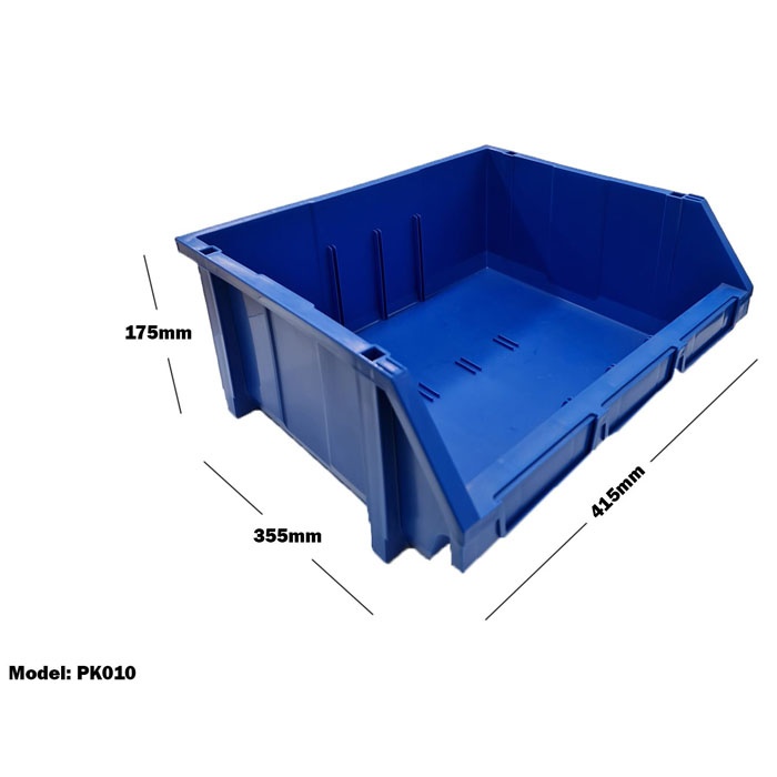 Blue Plastic Stackable Storage Bin PK010
