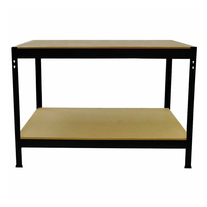 120cm Heavy Duty MDF 2 Tier Workbench Unit Black WB12K