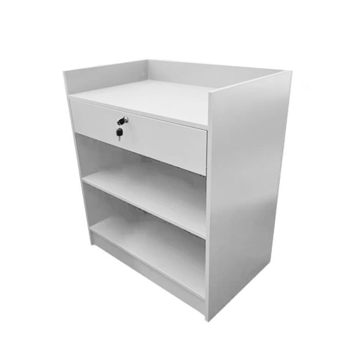 Brand New Small White Compact Reception Desk Counter