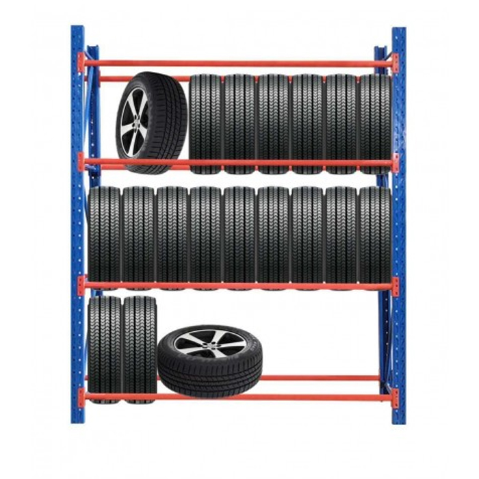 Heavy Duty Tyre Rack 2M x 2.4M Blue & Orange - Skyteck Online