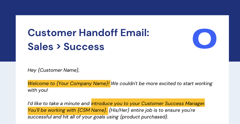 Customer Handoff: Sales to Success | Customer Onboarding Assets
