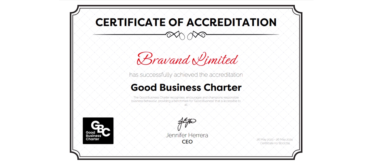 We're Good Business Charter accredited