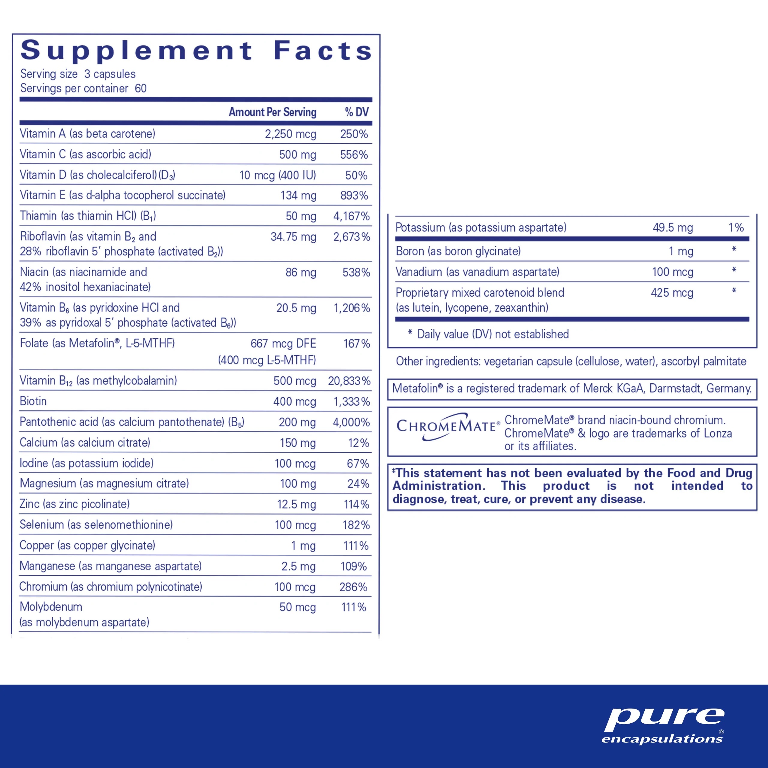 Pure Encapsulations Nutrient 950 without Iron | Body Science by Nick ...