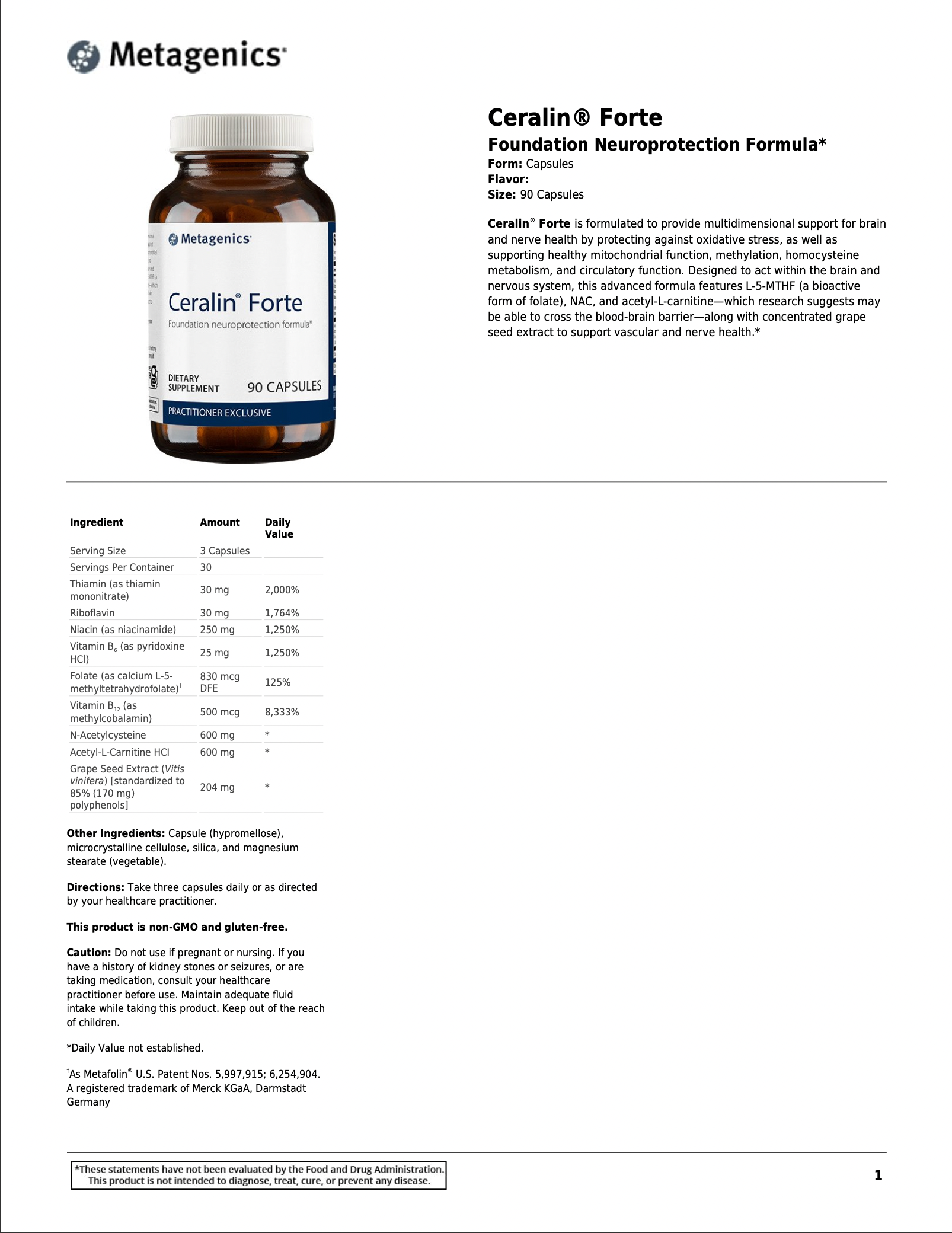Metagenics Ceralin Forte | Body Science by Nick Recommended Products