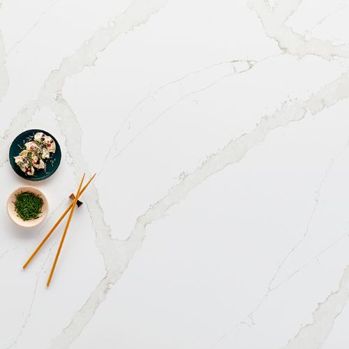 MSI Surfaces - Alabaster White Quartz - Surprise Granite