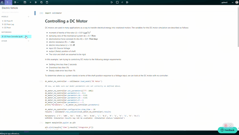 Using the Python Notebook | Collimator