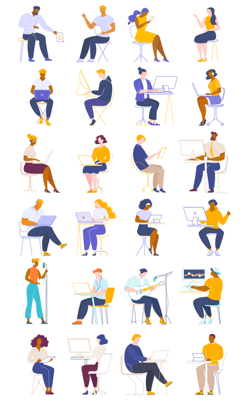 People Working Illustrations | DrawKit - Beautiful vector illustrations