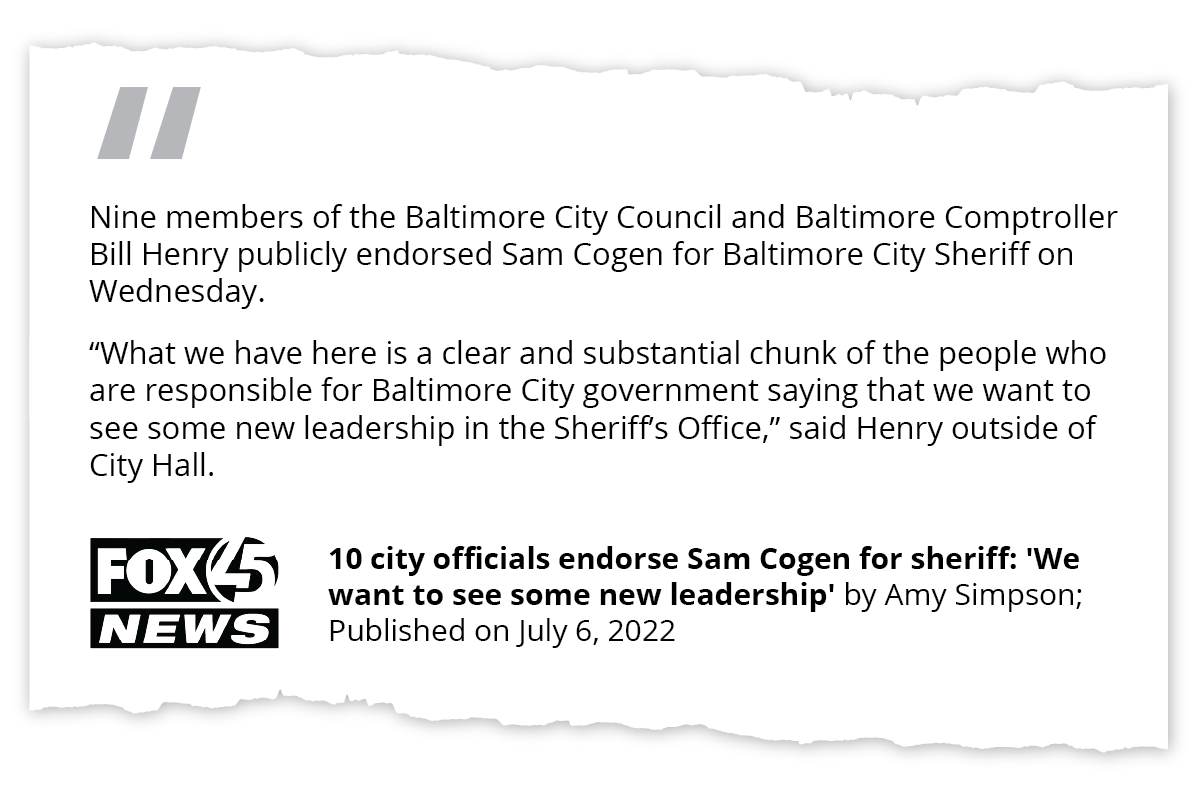 Sam Cogen for Sheriff - Political Campaign