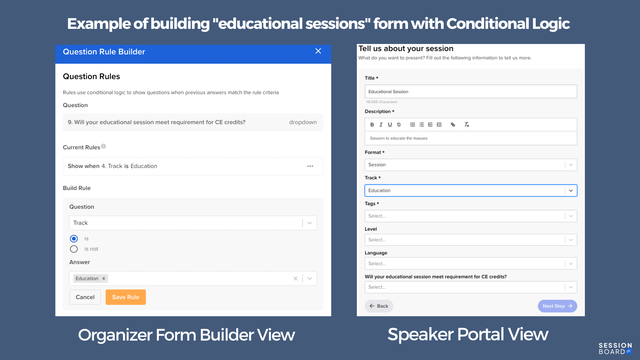 Introducing Conditional Logic - Sessionboard Introducing Conditional Logic - Sessionboard