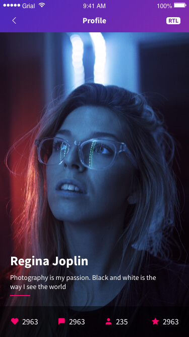 Profile Page - Grial UI Kit For Xamarin Forms Profile Page - Grial UI Kit For Xamarin Forms