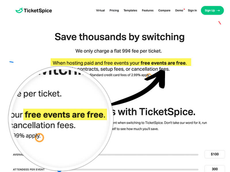 Ticketleap Pricing vs TicketSpice | TicketLeap Alternative