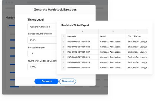Generate Hardstock Tickets | Event Ticketing Software