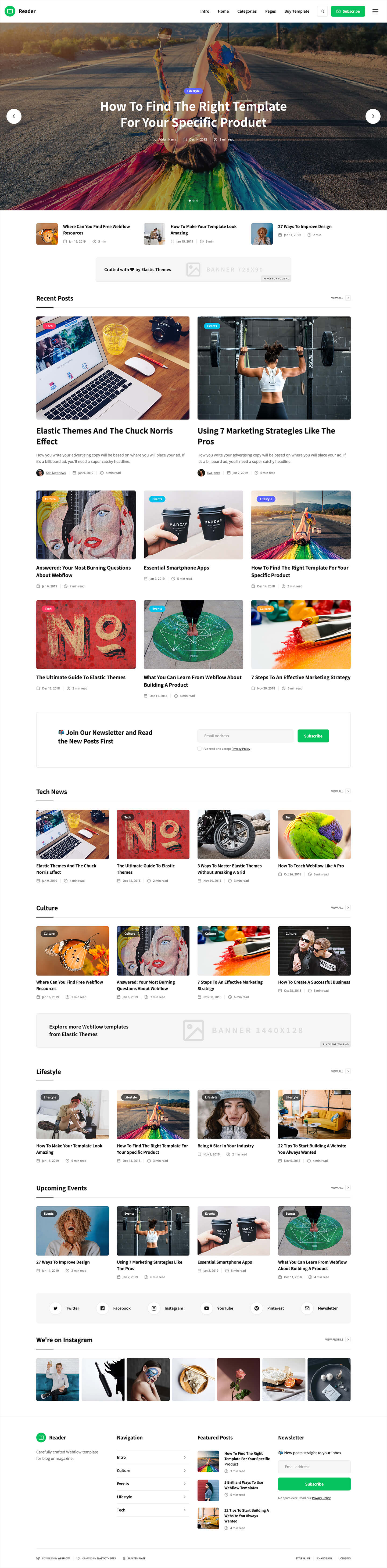 Reader - Webflow HTML website template
