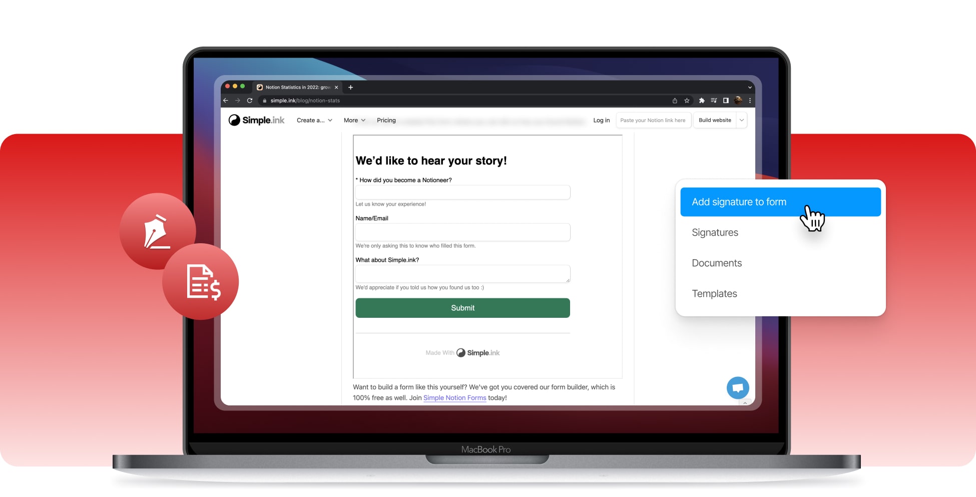 Add signature to online form, the 100% faster way