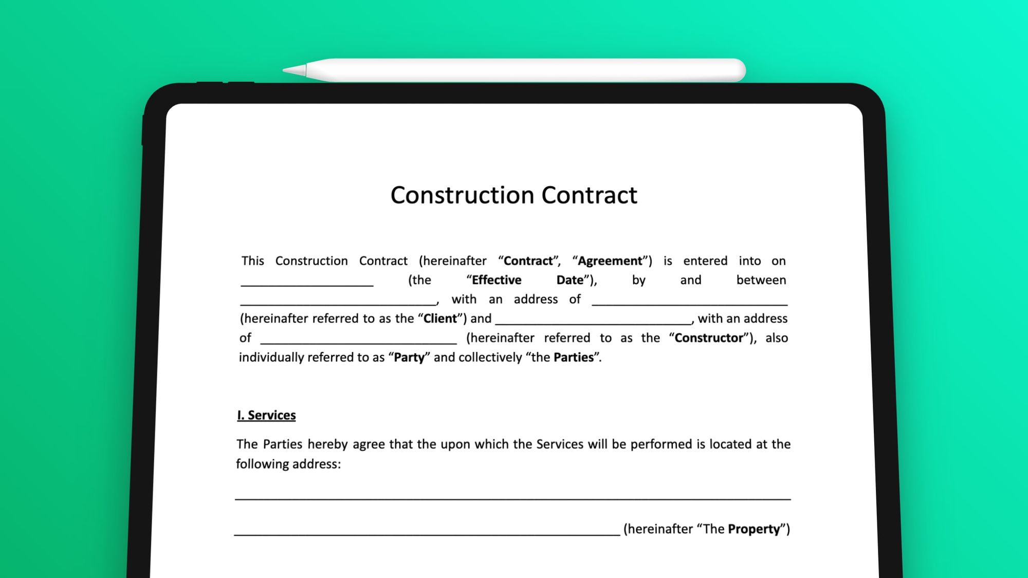 THE Working Construction Contract Template (100% Free)