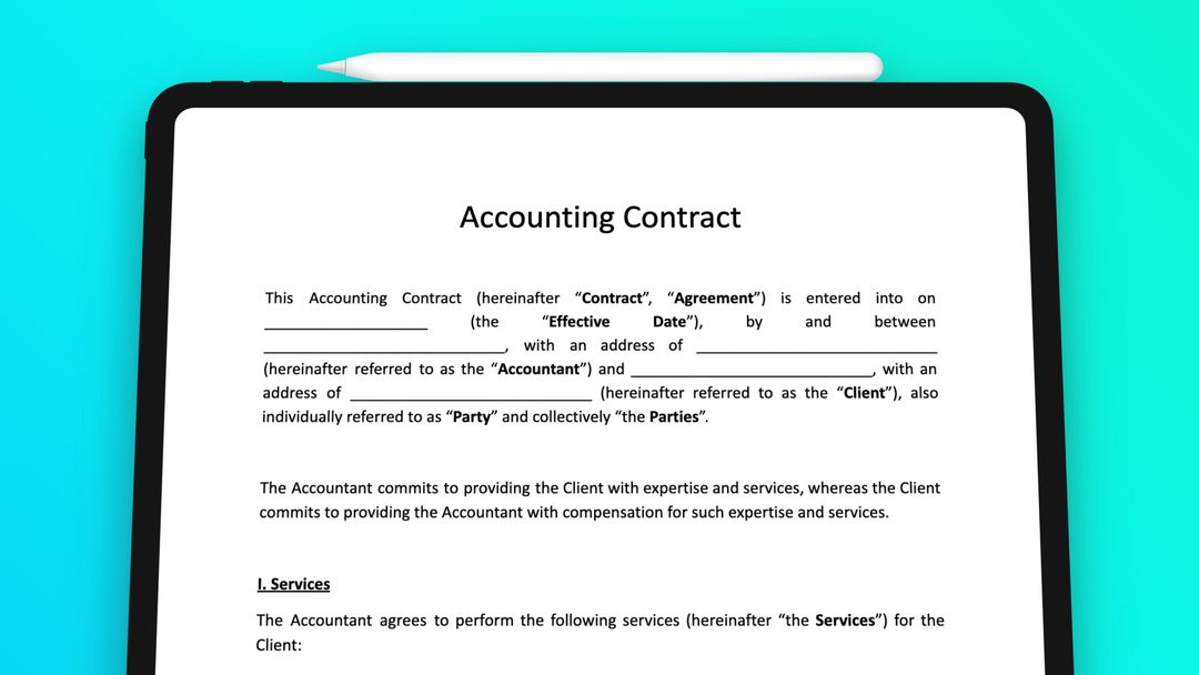 THE Working Accounting Contract Template (Free)